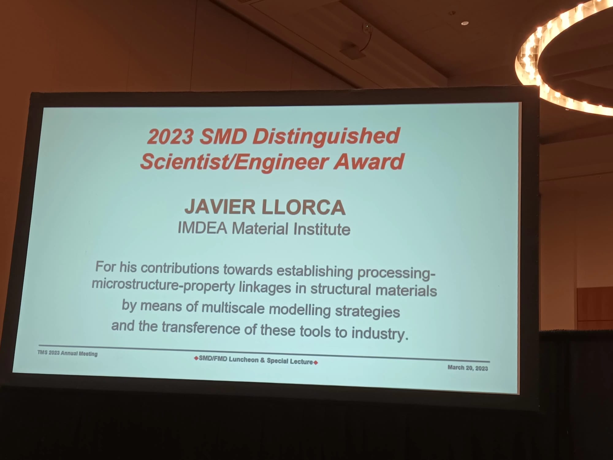Prof. Javier LLorca receives SMD Distinguished Scientist/Engineer Award ...